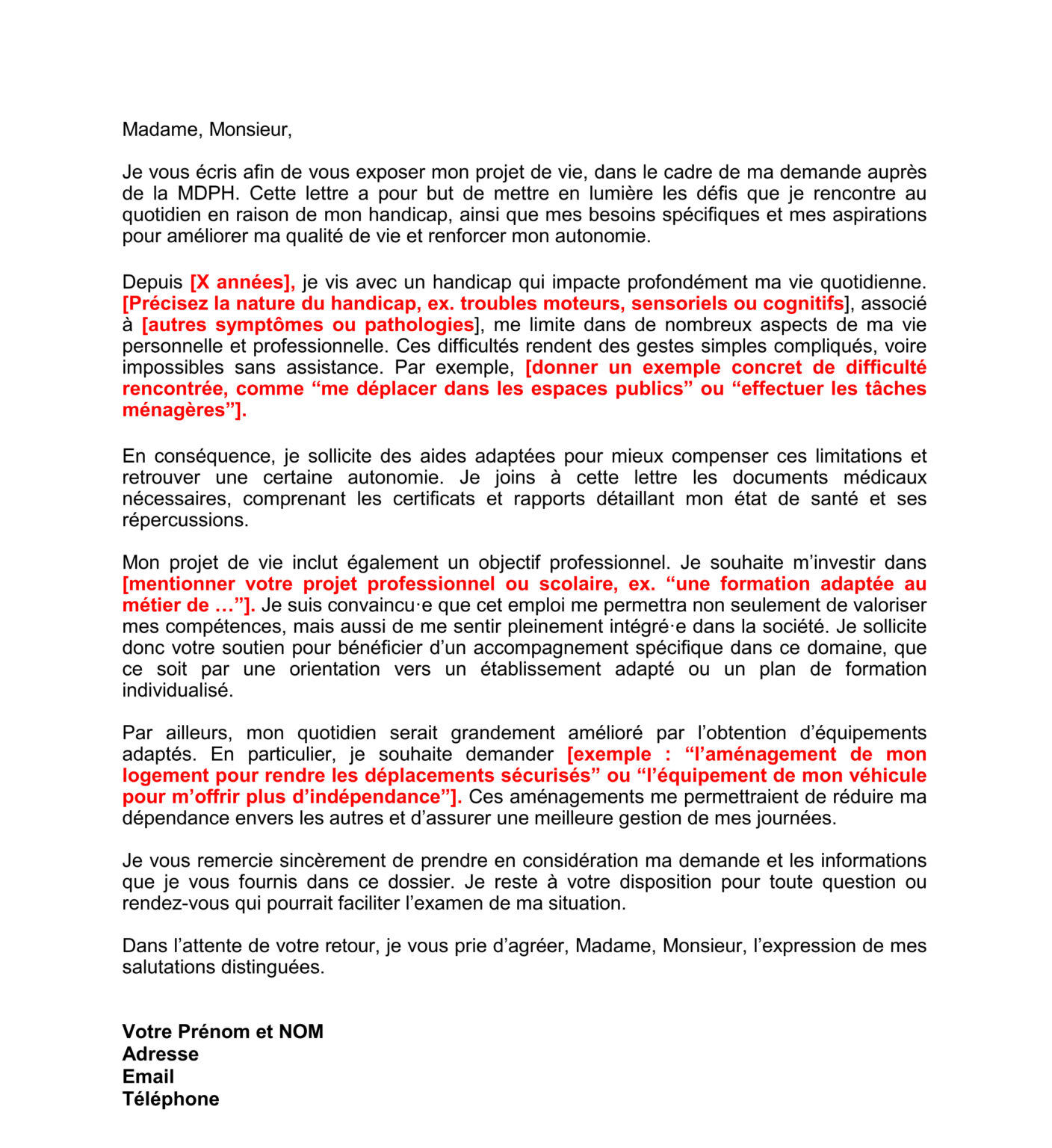 Comment rédiger son projet de vie pour son dossier MDPH